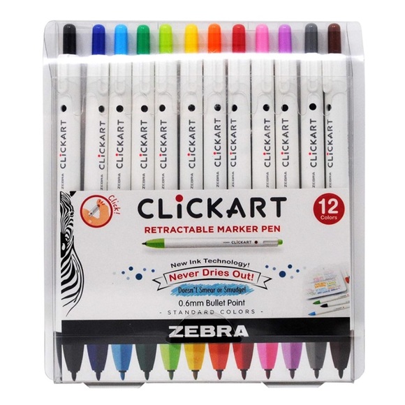 Zebra | Other | Zebra Clickart Retractable Marker Pen 2 Pack | Poshmark